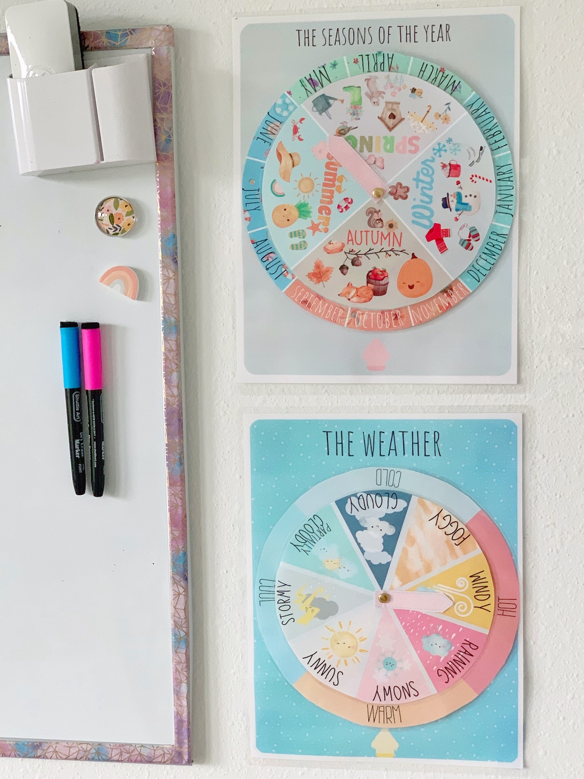 Seasons Wheel Spinner Board / Printable Seasons / Homeschool Seasons ...