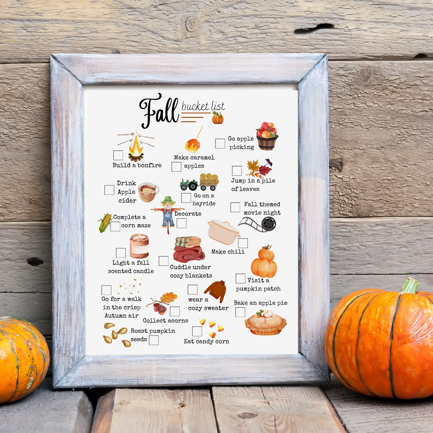 Fall Bucket List Checklist. Autumn Poster Printable. Montessori ...
