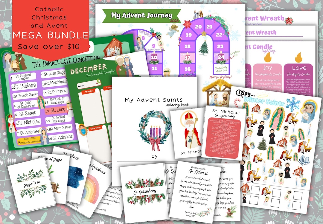 Catholic Advent Christmas Printable Mega Bundle / Digital Catholic ...