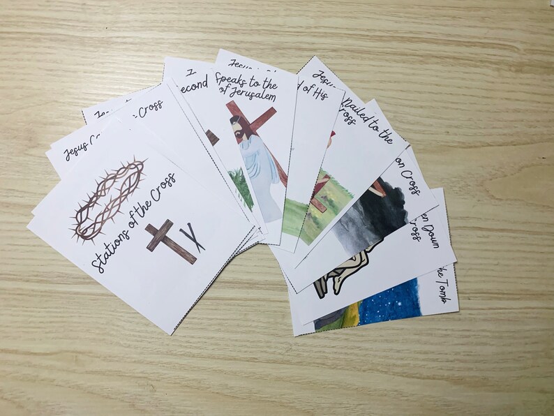 Stations of the Cross Cards Printable Catholic Lent - Etsy