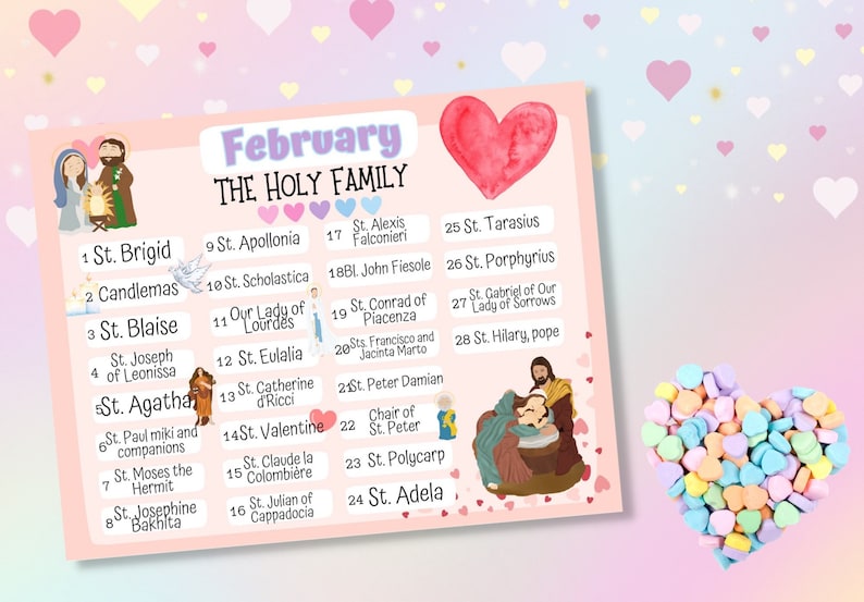 February Saints Feast Day Calendar / Printable Catholic Liturgical ...