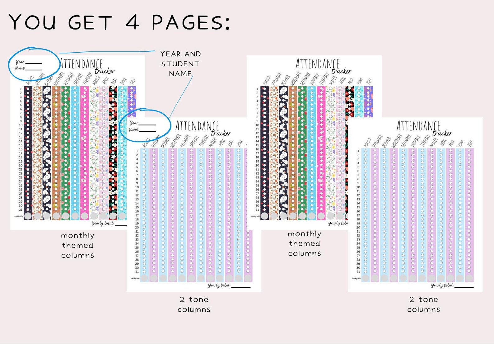 Homeschool Attendance Tracker Printable / Homeschool Portfolio ...