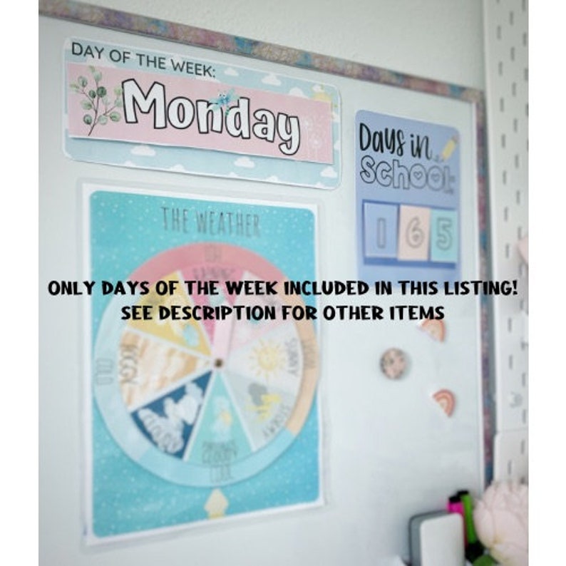 Days of the Week Printable Calendar Digital | Preschool Printable ...