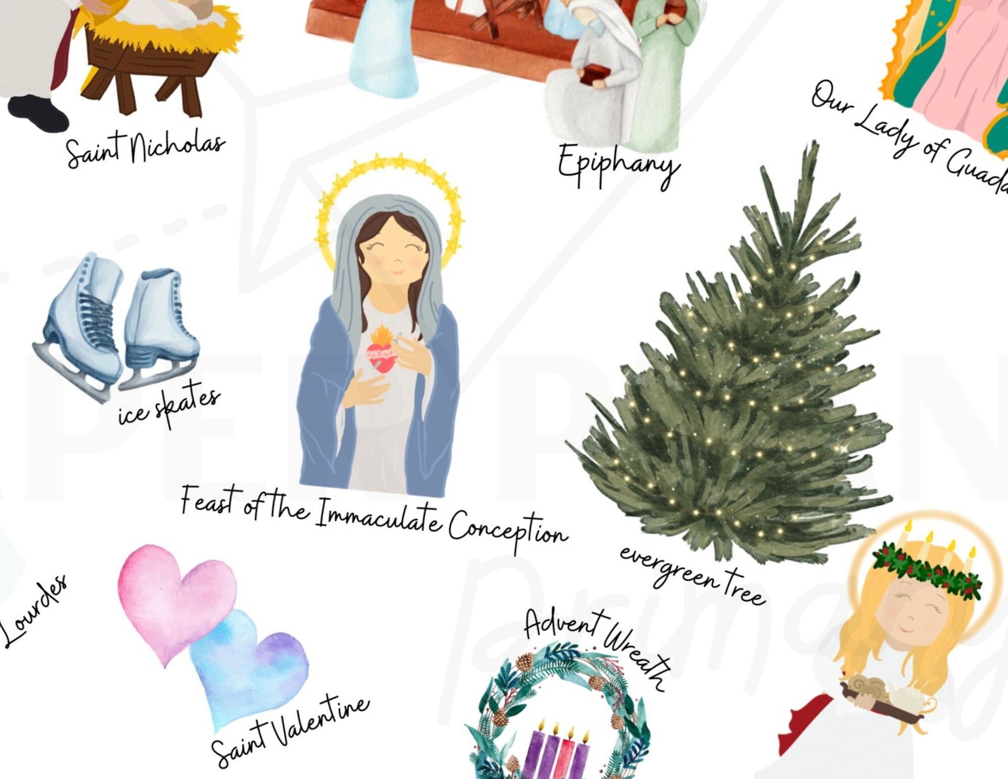 Catholic Printable Seasons Montessori Poster Set Catholic Saints Saint ...