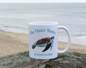 Home & Living Mugs Outer Banks of North Carolina Sea Turtle Coffee Mug ...