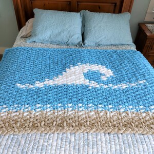 Wave Knitting Pattern and Tutorial Instructions, Chunky Knit Blanket ...