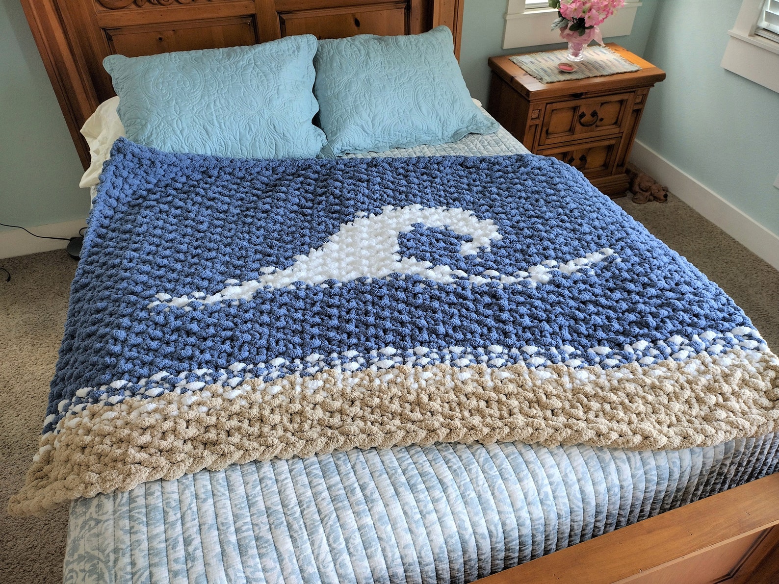 Wave Knitting Pattern and Tutorial Instructions, Chunky Knit Blanket ...