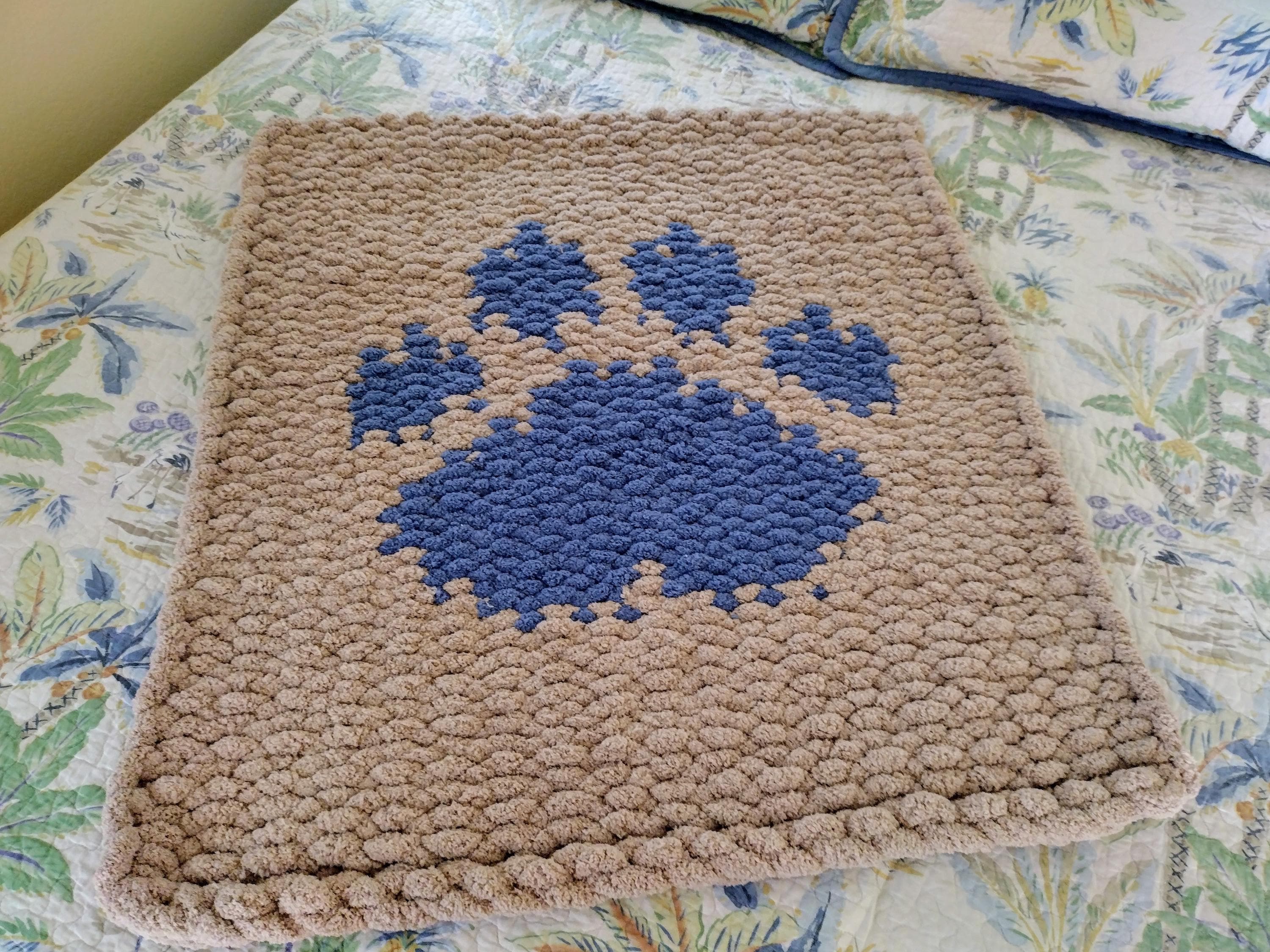Paw Print Knitting Pattern and Tutorial Instructions, Chunky Knit ...