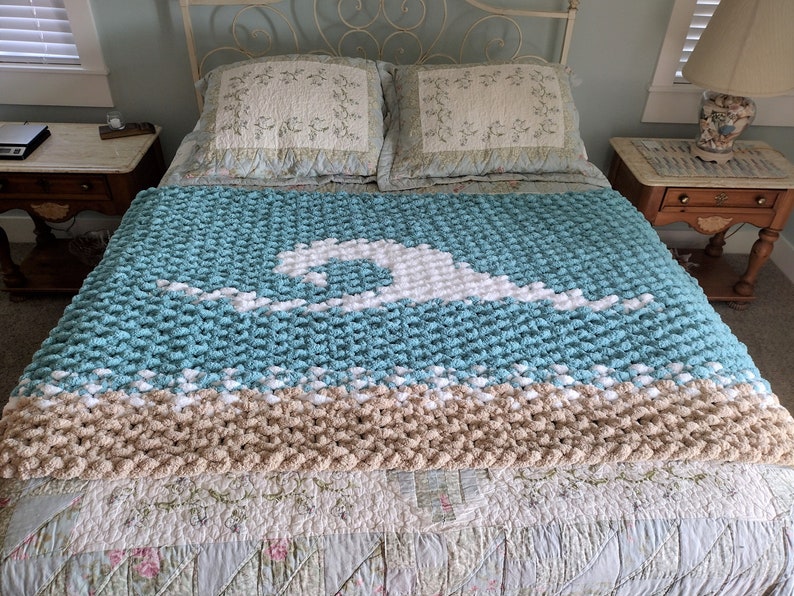 Wave Knitting Pattern and Tutorial Instructions, Chunky Knit Blanket ...