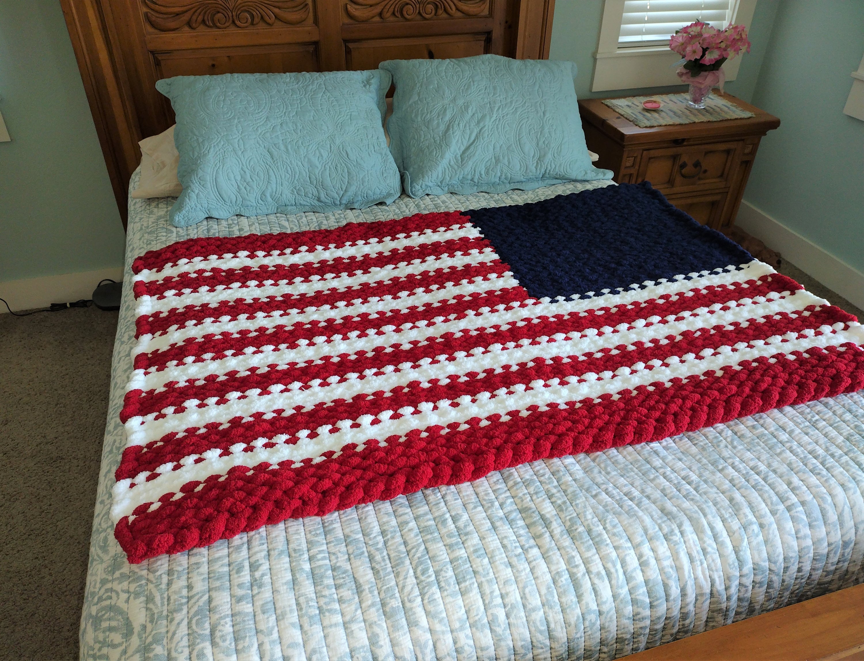 American Flag Knitting Pattern and Tutorial Instructions for Bulky Yarn ...