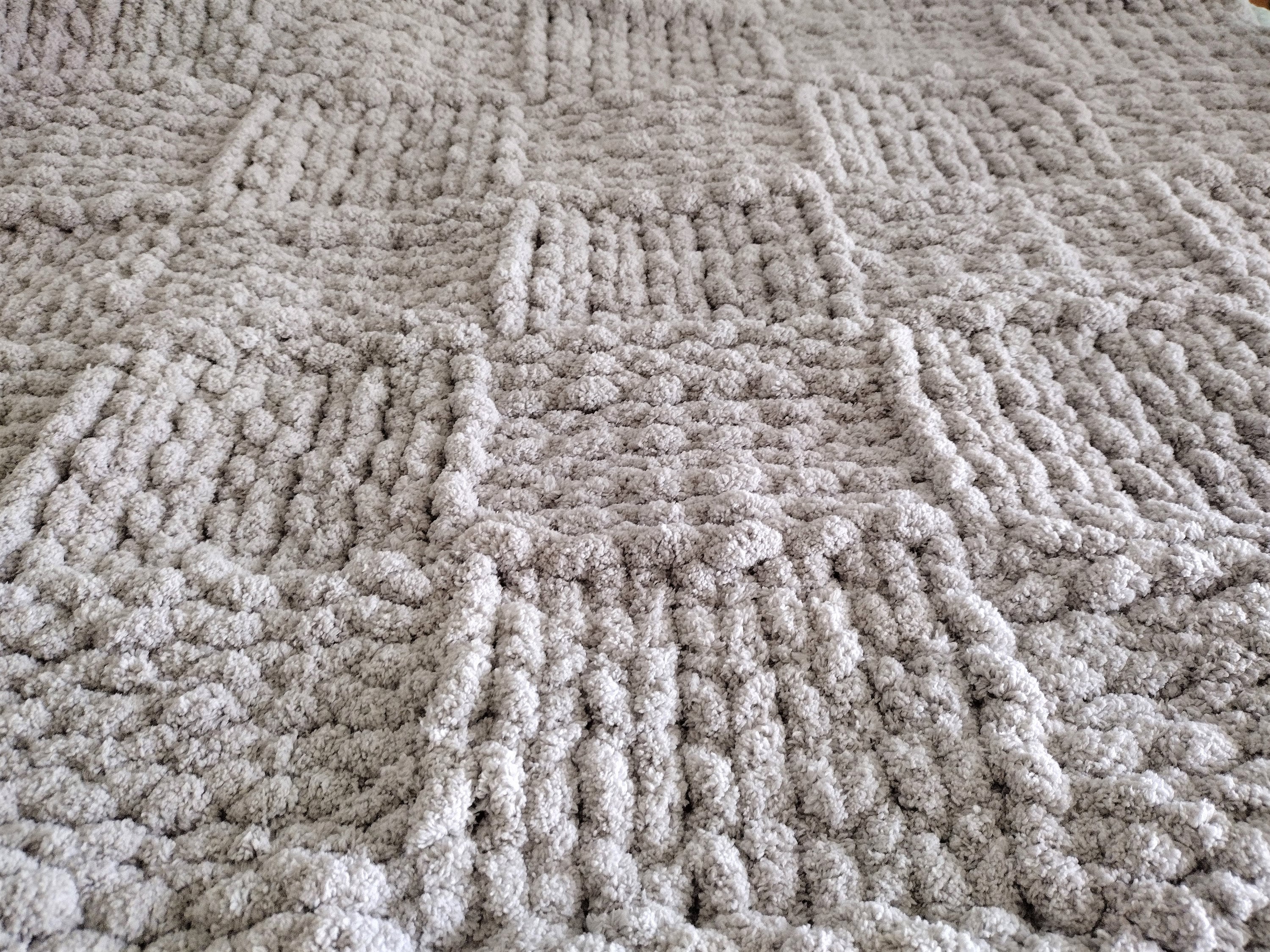 Chunky Knit Blanket Knitting Pattern, Basket Weave Knitting Pattern and ...