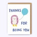 Thank You Card Thank You Friend Card Birthday Card Thanks - Etsy