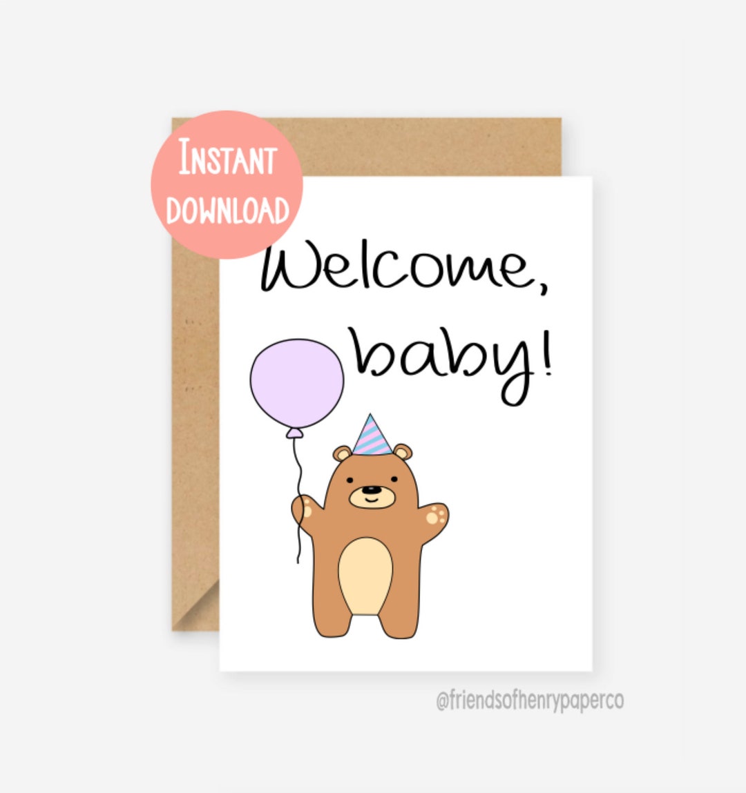 Printable Baby Card, Funny Baby Card, Baby Congratulations Card ...