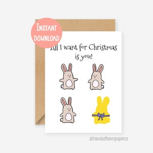 Printable Christmas Card, Funny Christmas Card, All I Want for ...