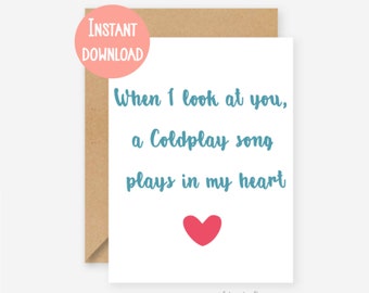 Coldplay Birthday Card - Etsy
