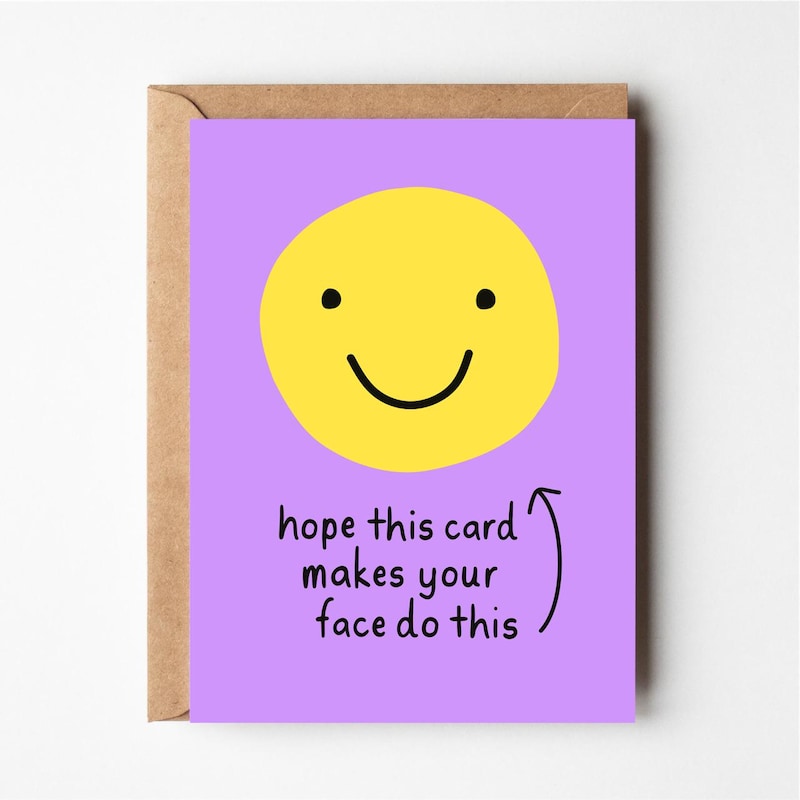 Smiley Face Card - Etsy