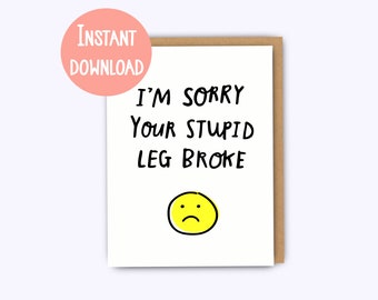 Broken Leg Card | Etsy