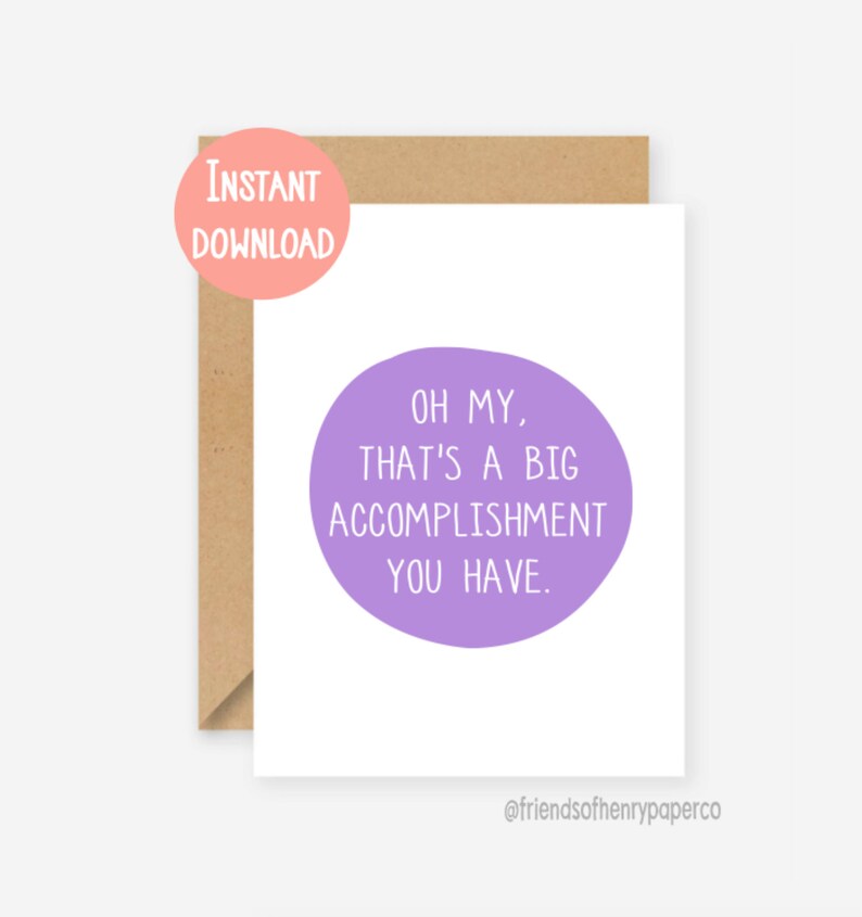 Printable Card, Funny Congratulations Card, Big Accomplishment, Funny ...
