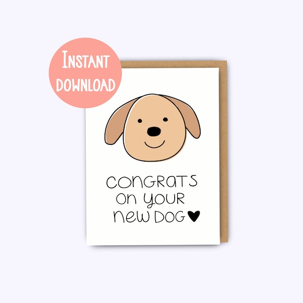 Printable Congratulations New Puppy Card - Etsy