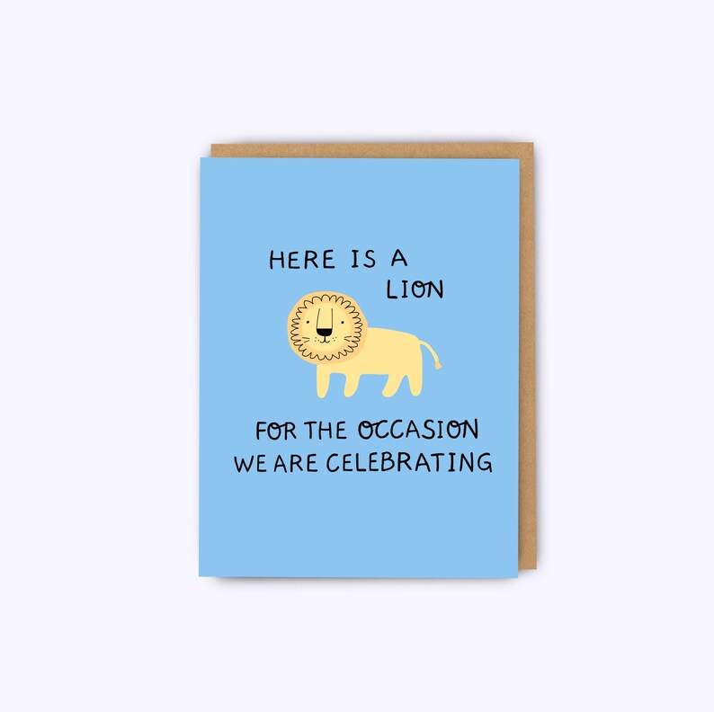 Congratulations Card Lion Card Funny Birthday Card Funny - Etsy