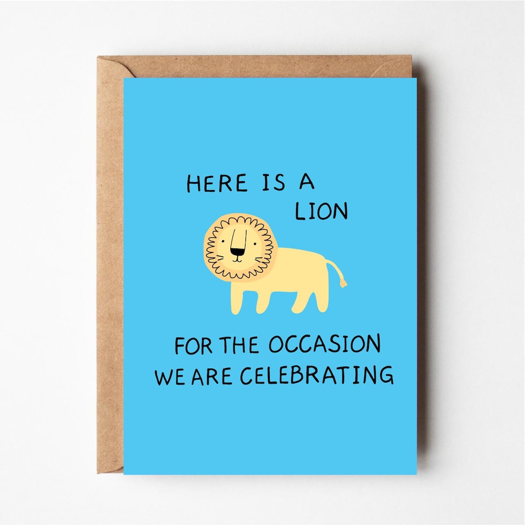 Congratulations Card, Lion Card, Funny Birthday Card, Funny Anniversary ...