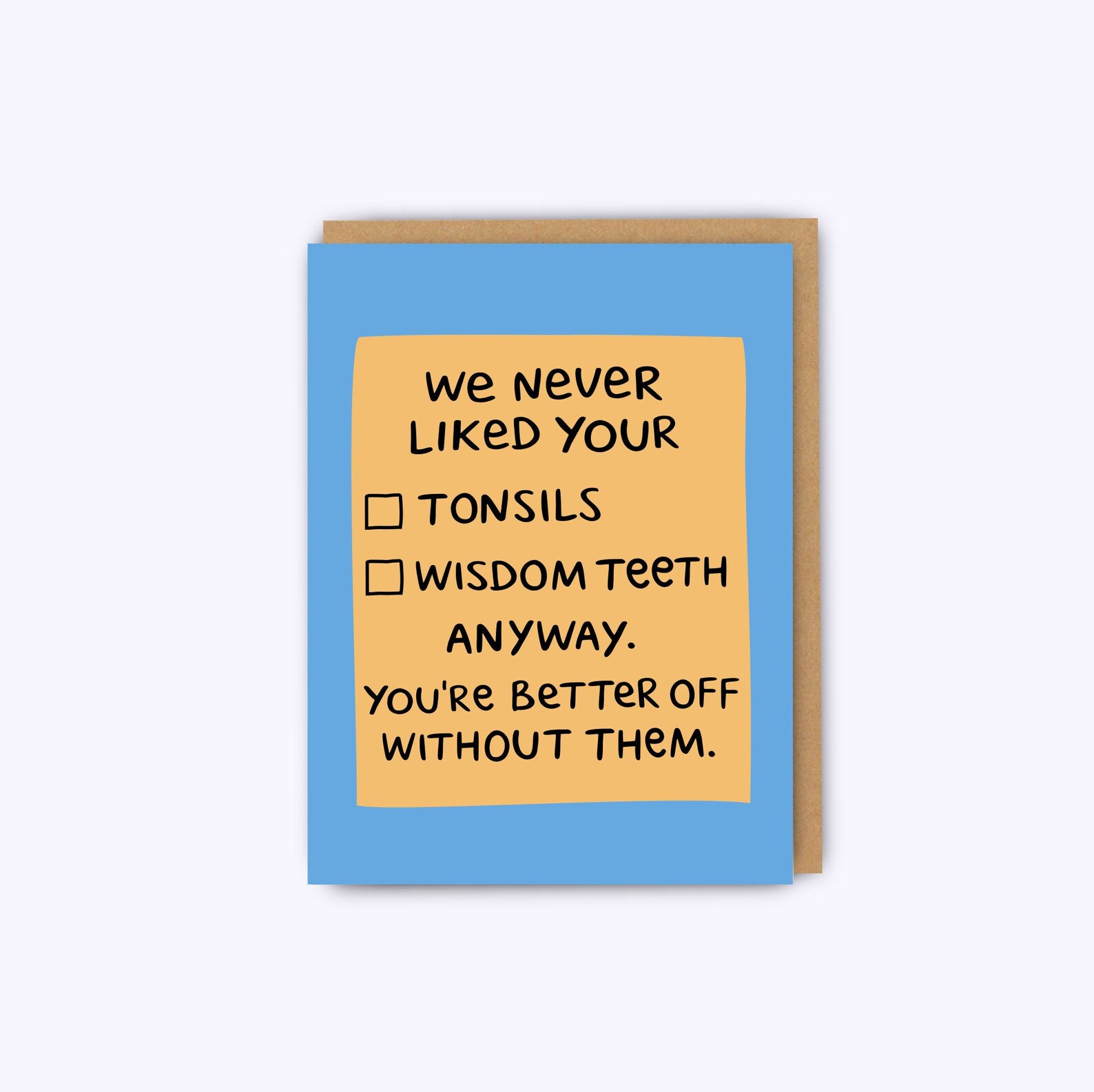 Tonsils Sympathy Card Wisdom Teeth Card Funny Get Well Card - Etsy
