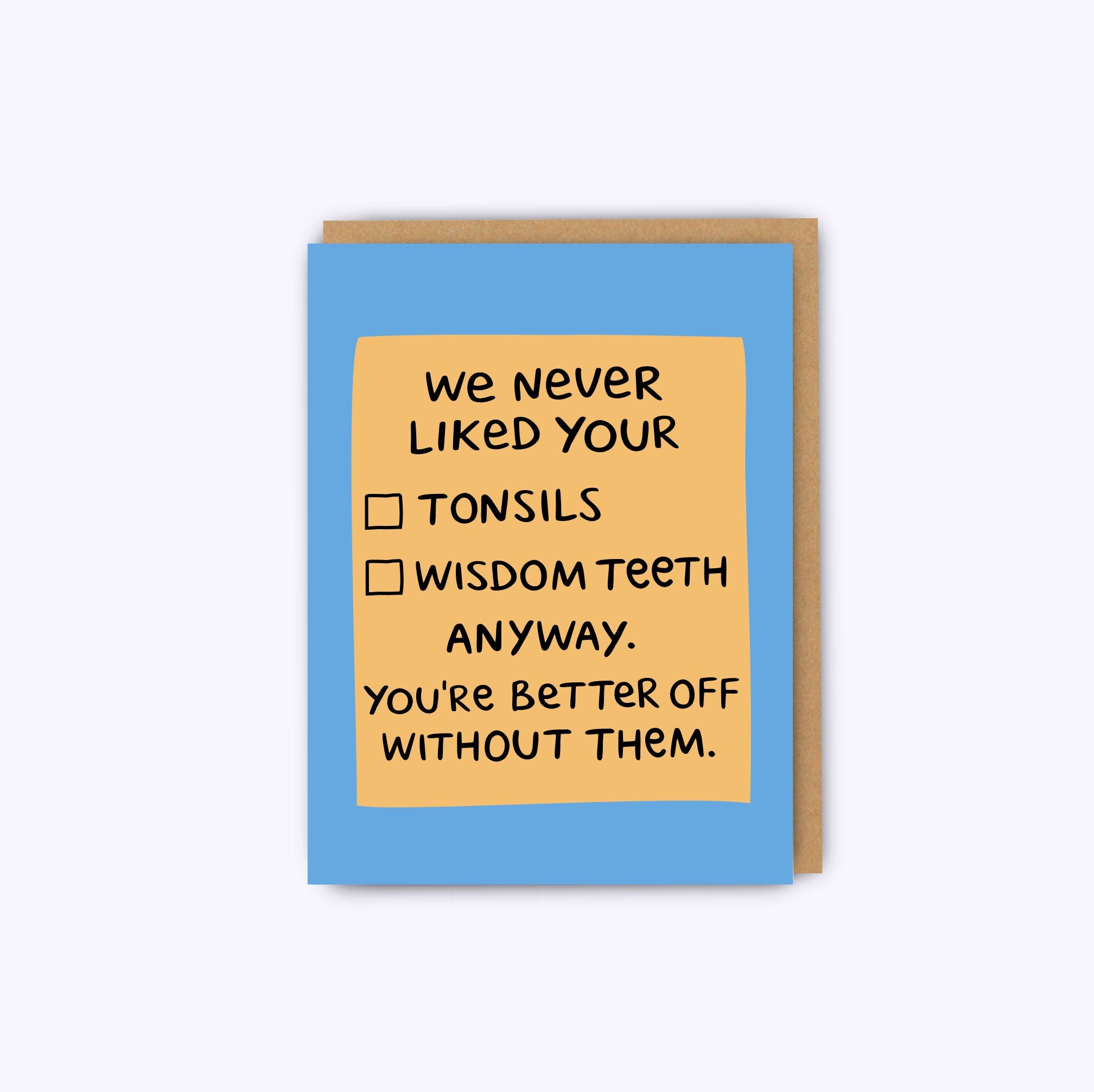 Tonsils Sympathy Card Wisdom Teeth Card Funny Get Well Card - Etsy