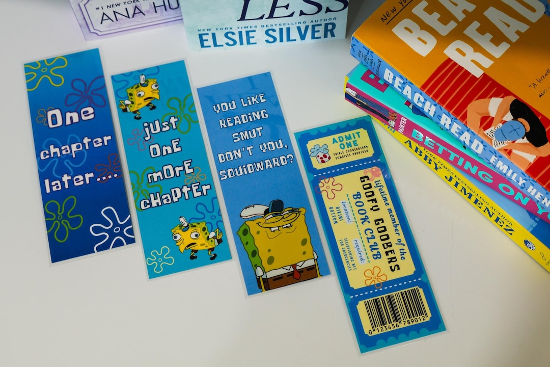 Spongebob Themed Bookmark Set Bookish Gifts Gifts for Readers Funny ...