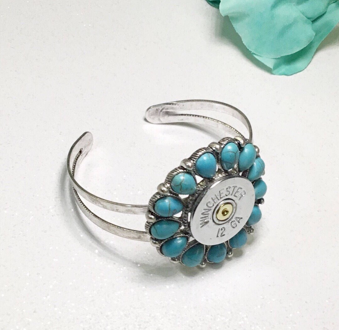 Shotgun Shell 12 Gauge Turquoise Ammo Bracelet , Shotgun Jewelry ...