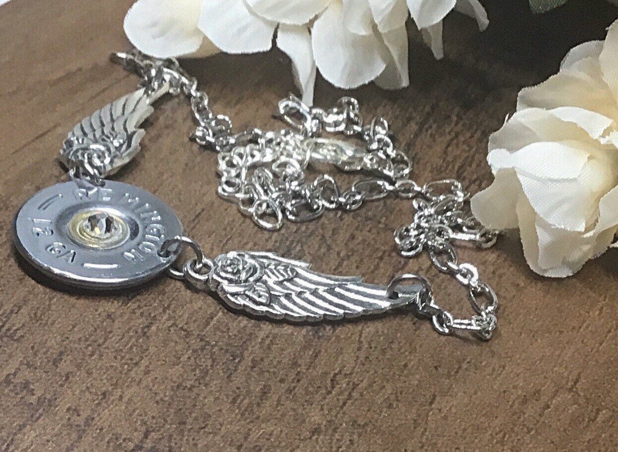 Angel Wings 12 Gauge Shotgun Shell Pendant Necklace , Ammo Jewelry ...