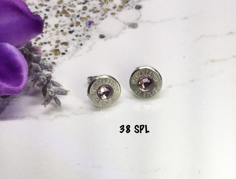 Ammo Bullet Stud Earrings With Genuine Crystal 9mm studs | Etsy