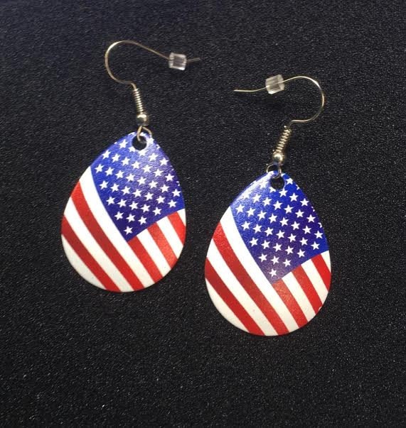 Patriotic US American Flag Fishing Lure Earrings Fishing - Etsy