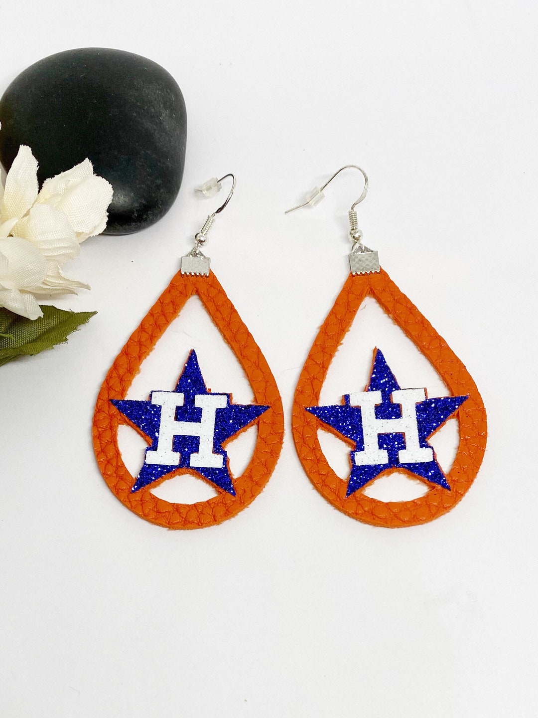 Houston Texas Star Orange Faux Leather Glitter Silhouette - Etsy Australia