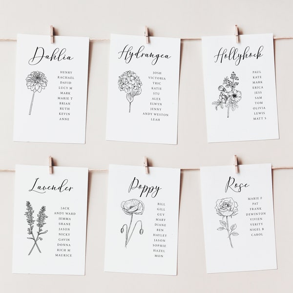 Table Names - Etsy UK