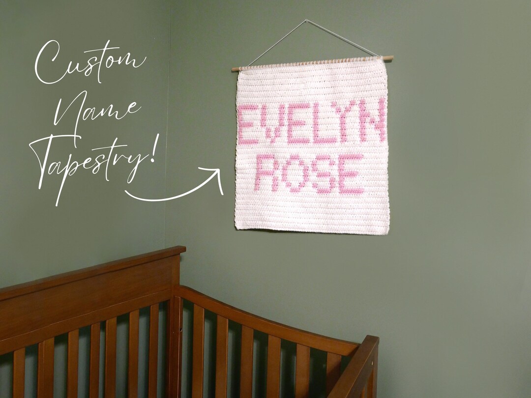 Custom Crochet Name Tapestry Handmade Name Sign for Nursery - Etsy