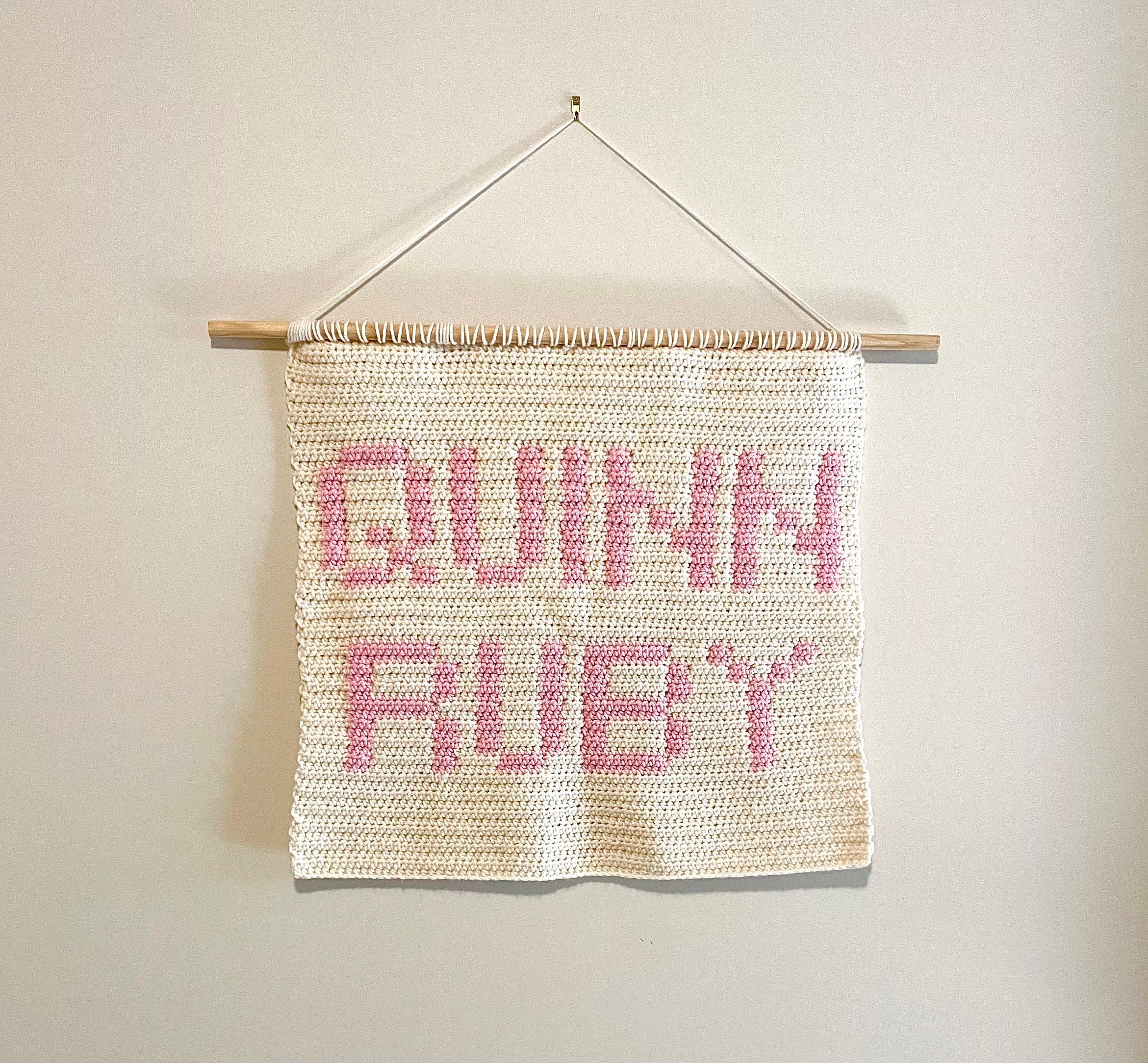Custom Crochet Name Tapestry, Handmade Name Sign for Nursery, Newborns ...