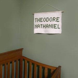 Custom Crochet Name Tapestry, Handmade Name Sign for Nursery, Newborns ...