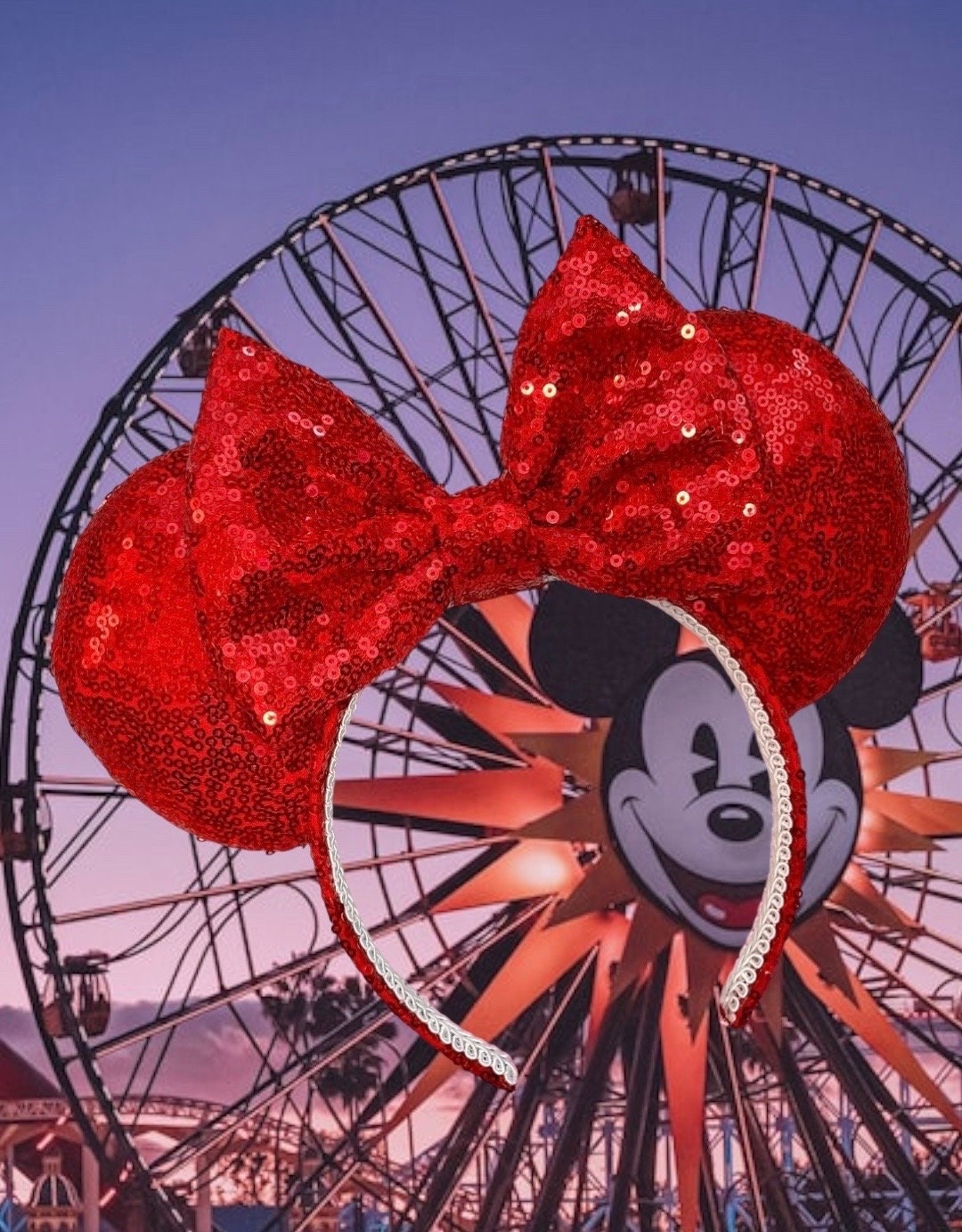 Red Sequin Mickey Ears Sequin Minnie Ears Christmas Ears - Etsy