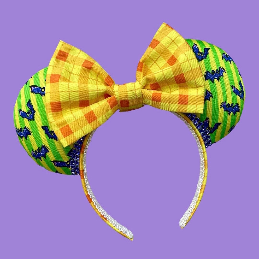 Boo to You Mouse Ears, Halloween Mickey Ears, Plaid Halloween Ears, Bat ...