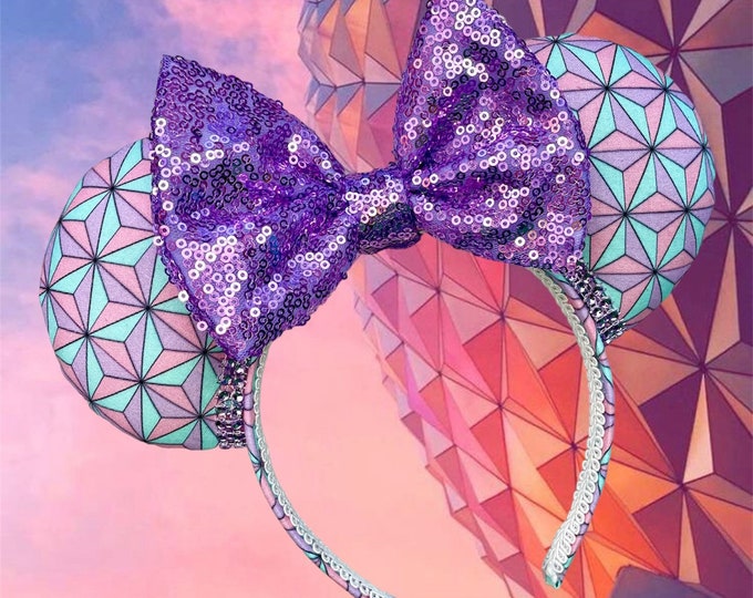 Space Ball Mouse Ears, Epcot Ears, Spaceship Earth Ears, Lavender ...