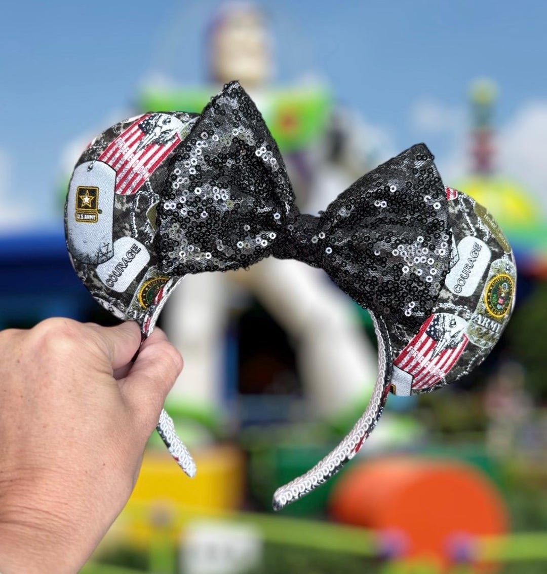 Military Army Ears, Patriotic Minnie Ears Headband, Army Mickey Ears - Etsy