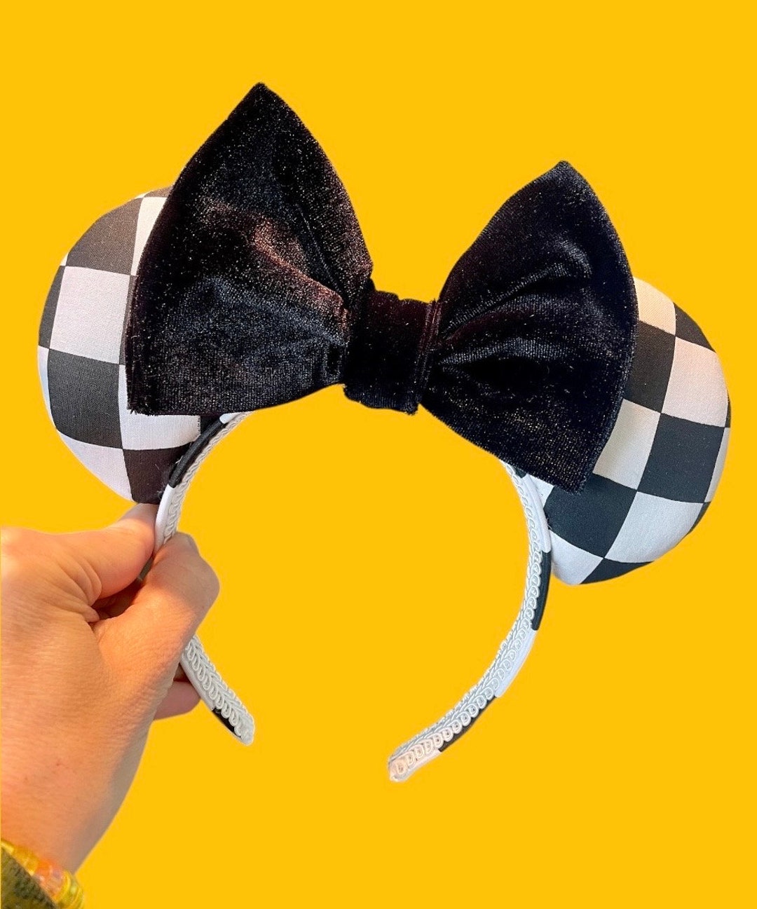 Black and White Checkered Mickey Ears, Black Velvet Minnie Ears, Cars ...