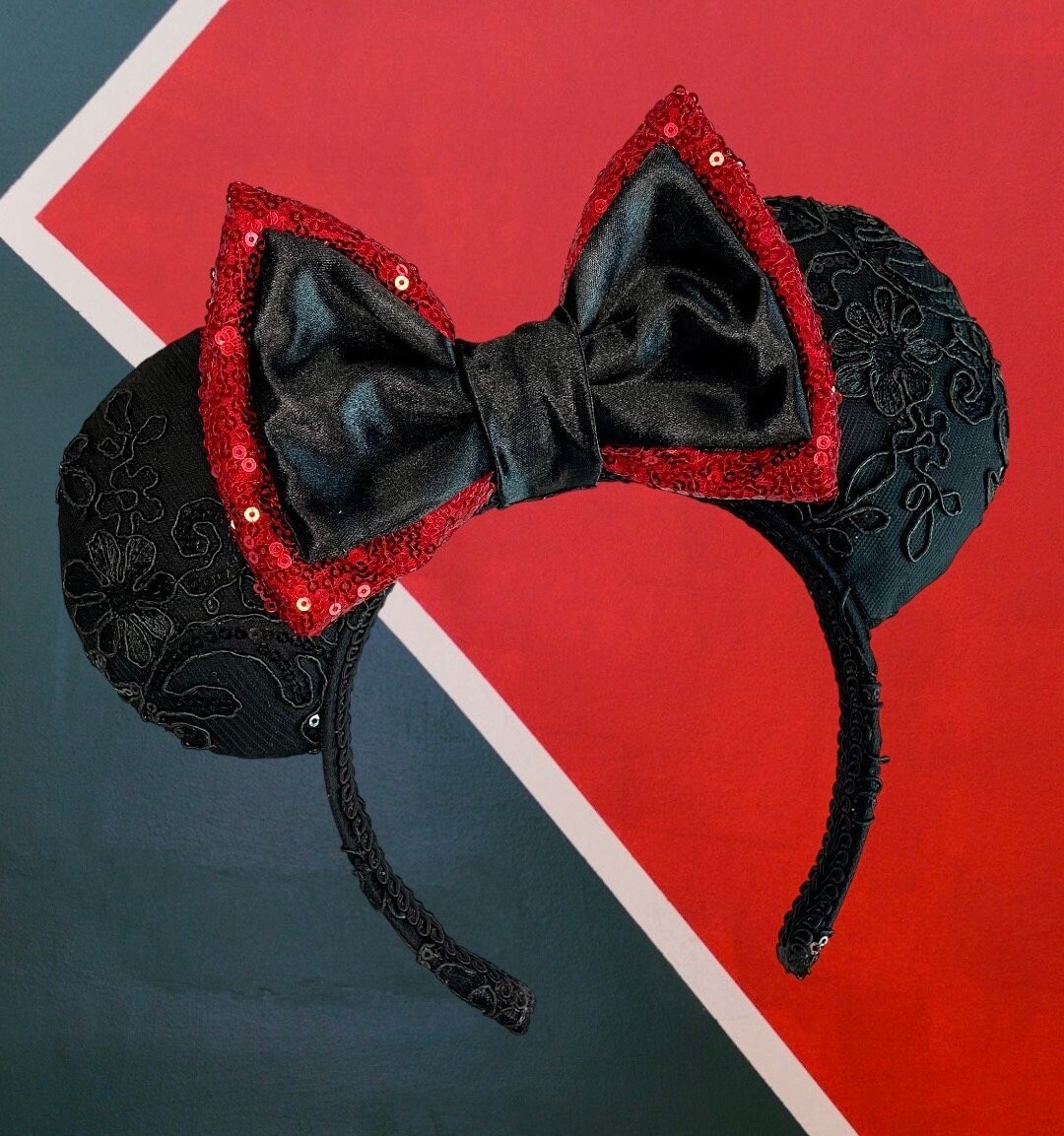Dark Side Couture Ears, Black Mickey Ears, Red Ears, Sequin Ears, Lace ...