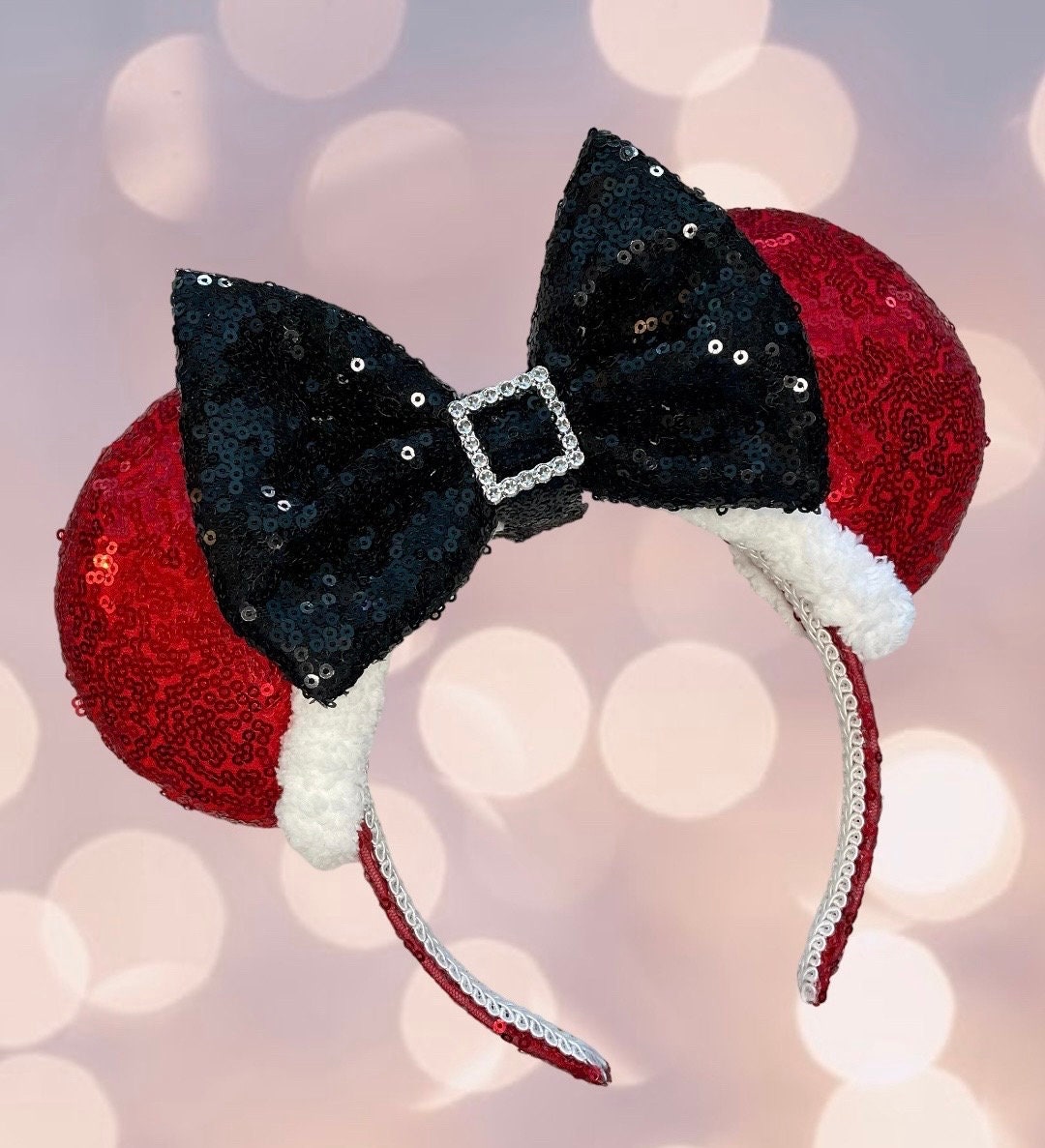 Red Sequin Santa Mickey Ears Red Minnie Ears Christmas Ears - Etsy