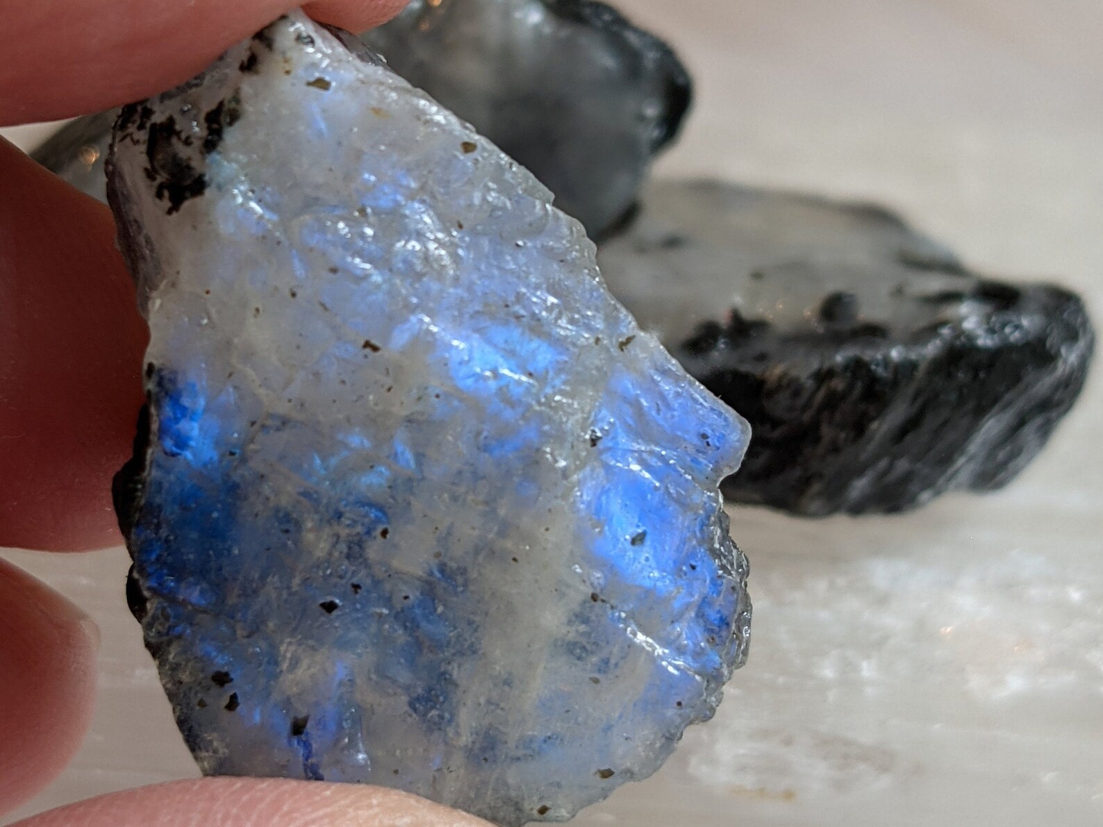 Rough Rainbow Moonstone High Grade With Blue Flash Stone of | Etsy