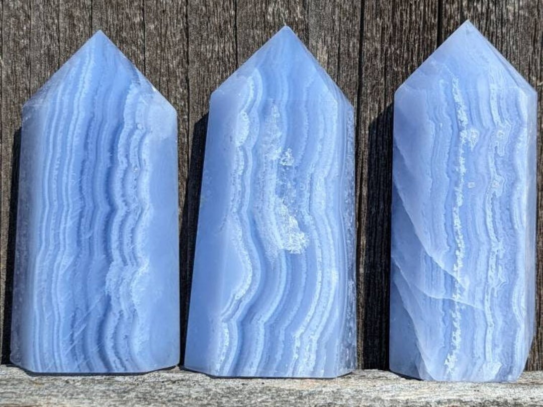 Blue Lace Agate Tower Nice Agate Banding Druzy Agate Throat - Etsy