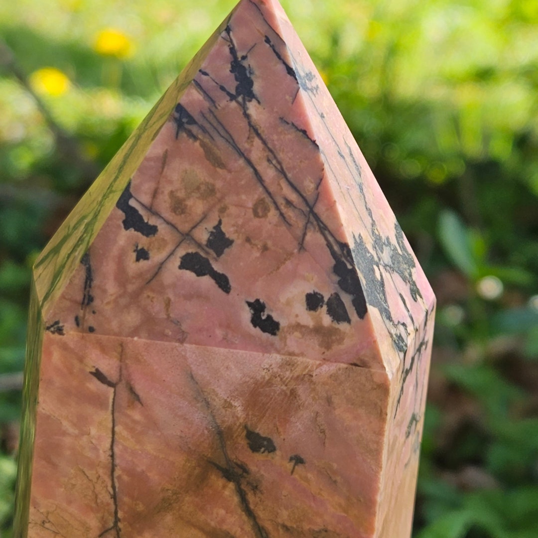 Rhodonite Tower, RHODONITE Generator, Pink Crystal Tower, Heart Chakra ...