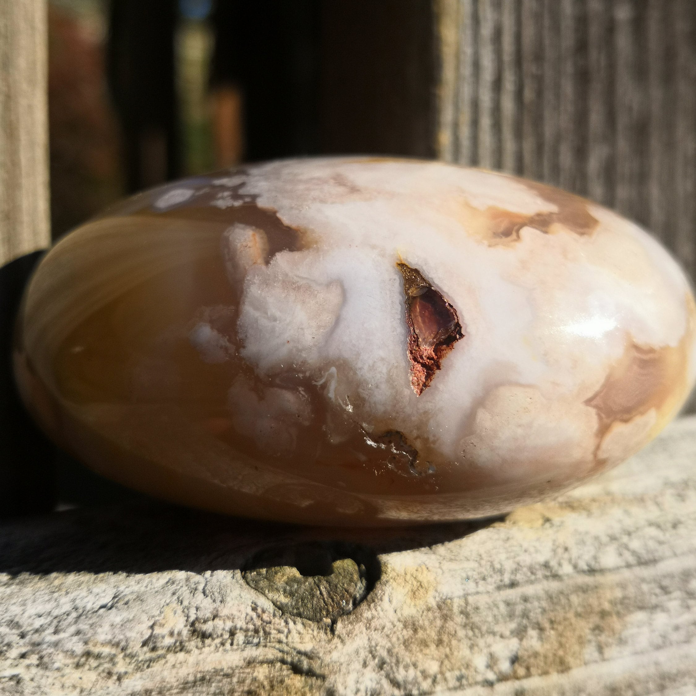 Flower Agate Palm Stone With Druzy Agate Palmstone | Etsy