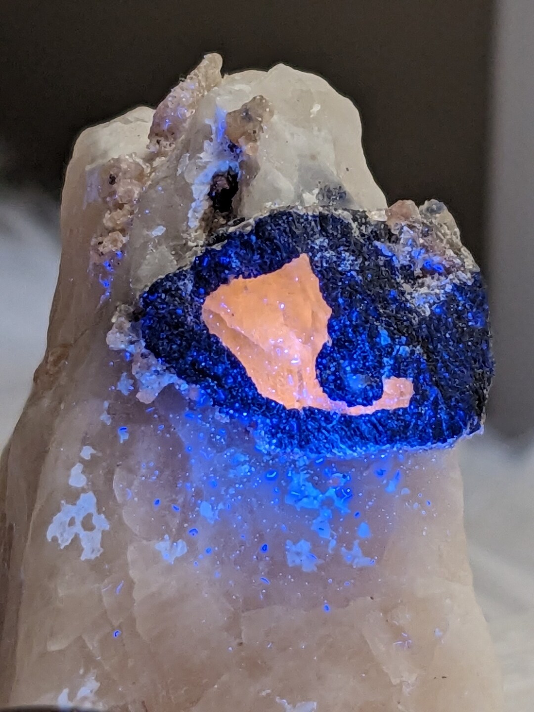 Afghanite Crystal - UV Reactive Mineral Glows Orange Under UV Light ...
