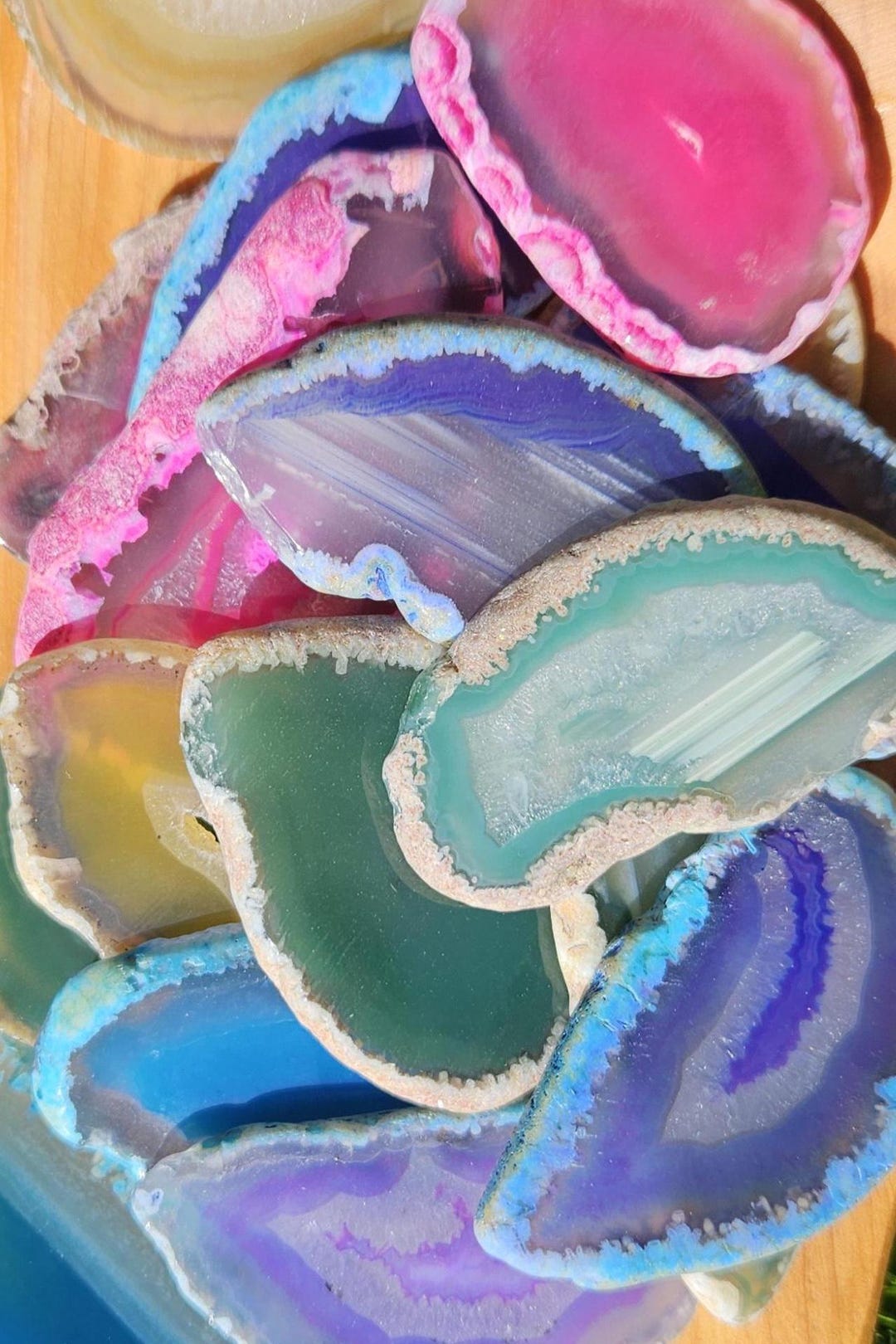 Small Agate Slabs for Crafting, DYED AGATE Natural Stone Slabs ...